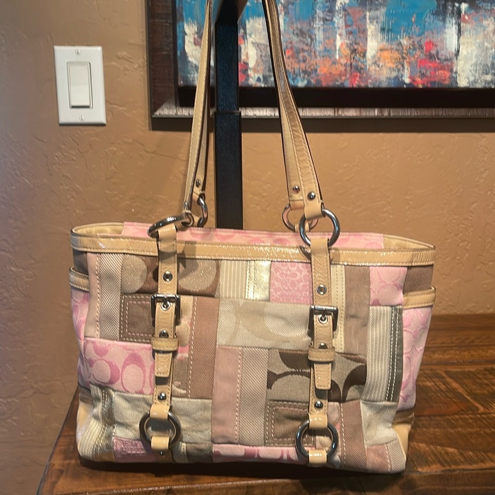 Coach Y2k Multicolor Patchwork Tote Shoulder Bag - Gem